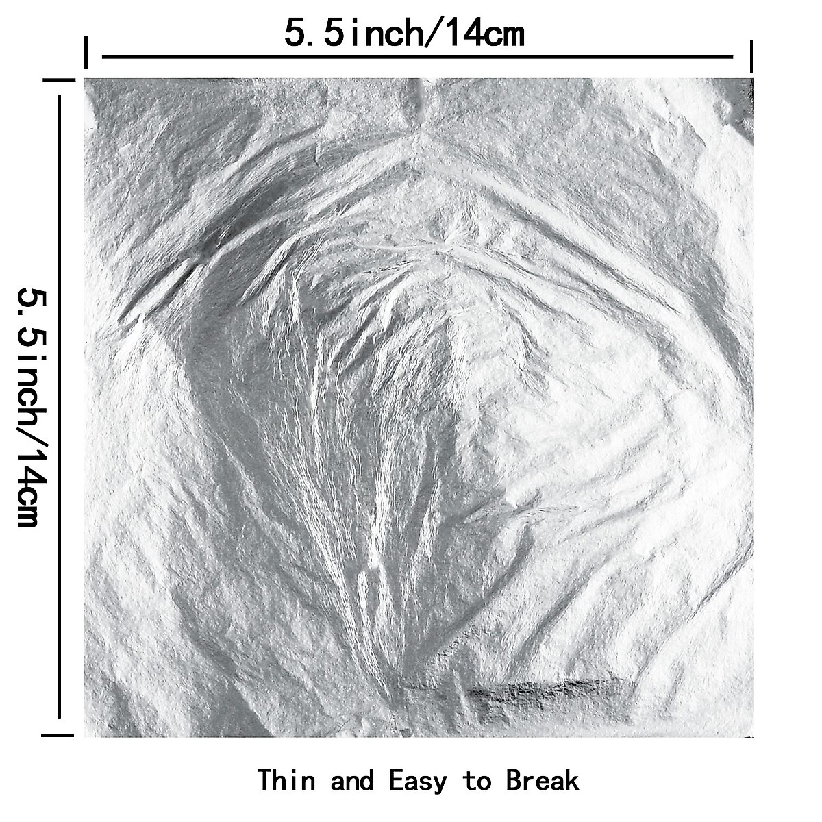 Imitation Leaf for Gilding Crafting, Silver Imitation Sheets for Art, Furniture Decoration, Arts Project Resin Jewelry Making, Nail Art, Silver Foil Flakes Metallic Leaf 5.5 by 5.5 Inches (100pcs)