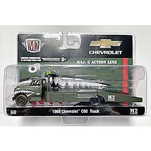 1:64 Scale Diecast Model Car Compatible with 1968 Chevy C60 Truck Flatbed MAJ.G Action Line 39100-HS01 by M2 Machines, Green