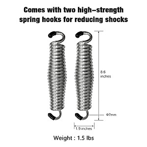 Wooden Porch Swing, Ergonomic Seat, Bench Swing with Hanging Chains and 7mm Springs, Heavy Duty 880 LBS, for Outdoor Patio Garden Yard (Black, 2-Seater Extra Large)