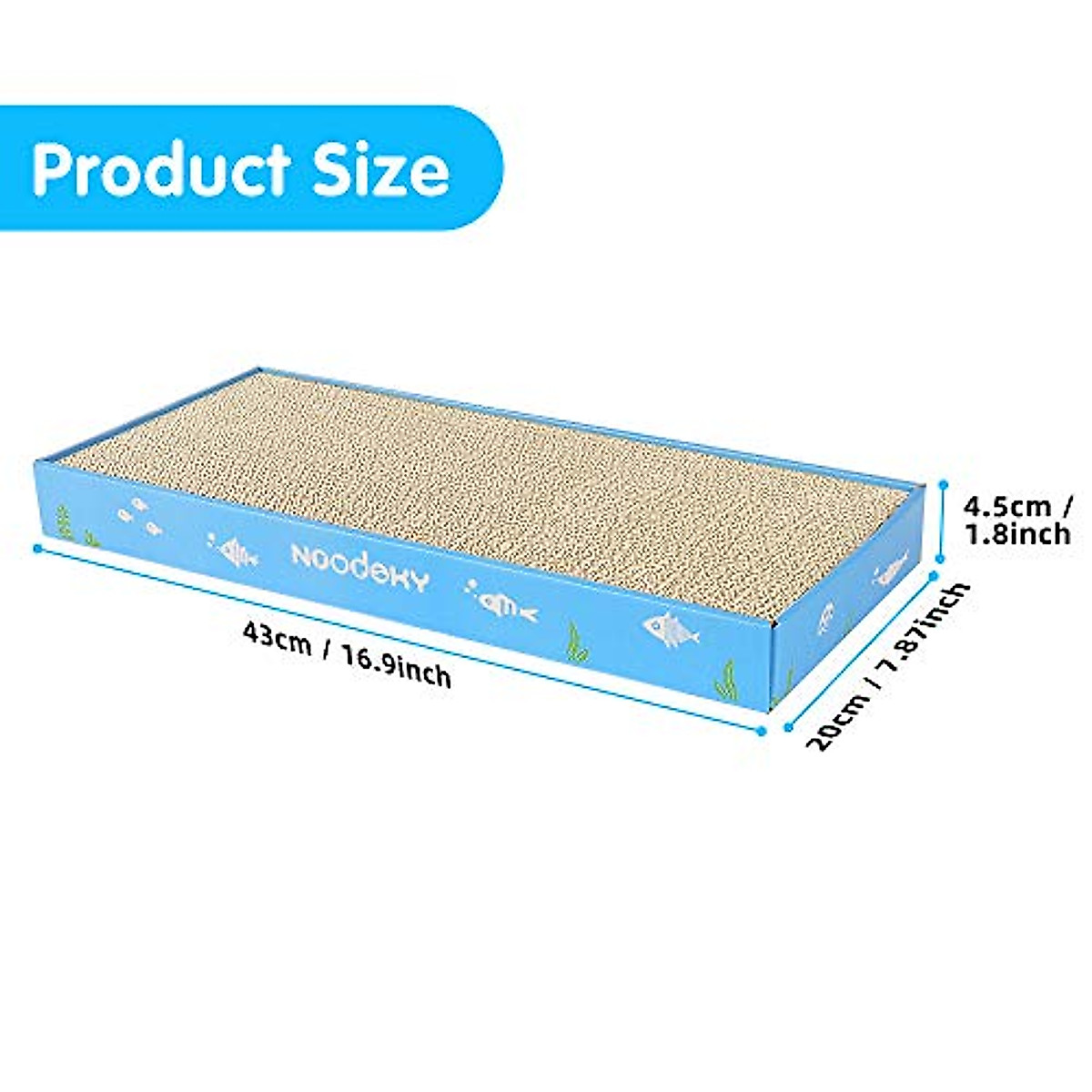 Noodoky 3Pcs Cat Scratching Pads, Double-Sided Corrugated Horizontal Cat Scratcher Cardboard, Scratch Board