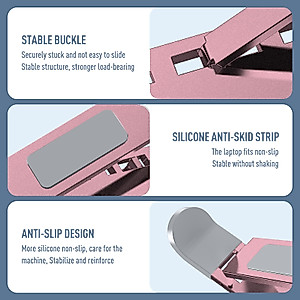 VAJUN Laptop Desk Stand, Laptop Stand New, Portable Ergonomic Laptop Stand Compatible with MacBook Air Pro, HP, Lenovo, Dell, More 10-15.6" Laptops and Tablets (Silver)