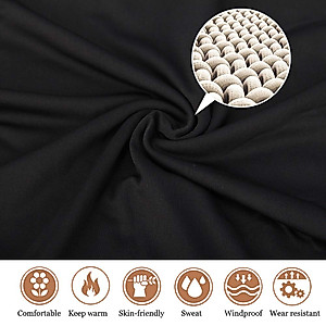 HEROBIKER Women's Thermal Underwear Set Long Johns Ultra Soft Thermal Pajama Top Bottom Black