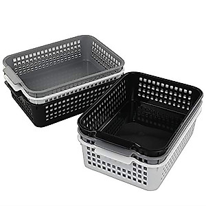 Utiao Plastic Storage Baskets for Classroom, Office, Home, 6 Packs(Medium)