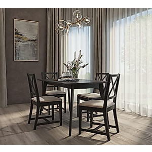 DAIVA CASA Dining Chair Wooden Set of 2- Chair Accent Dine in Chair - Upholstered Chair with X-Back, Brown Chair Back or White Dining Chair - Modern Chair Furniture Chair Mira Living Room Chair Small