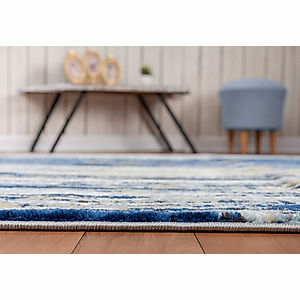 Abani Rugs Blue & Yellow Painted Pattern Area Rug w/Bold Design Rugs Modern 6' x 9' Accent Rug, Laguna Collection