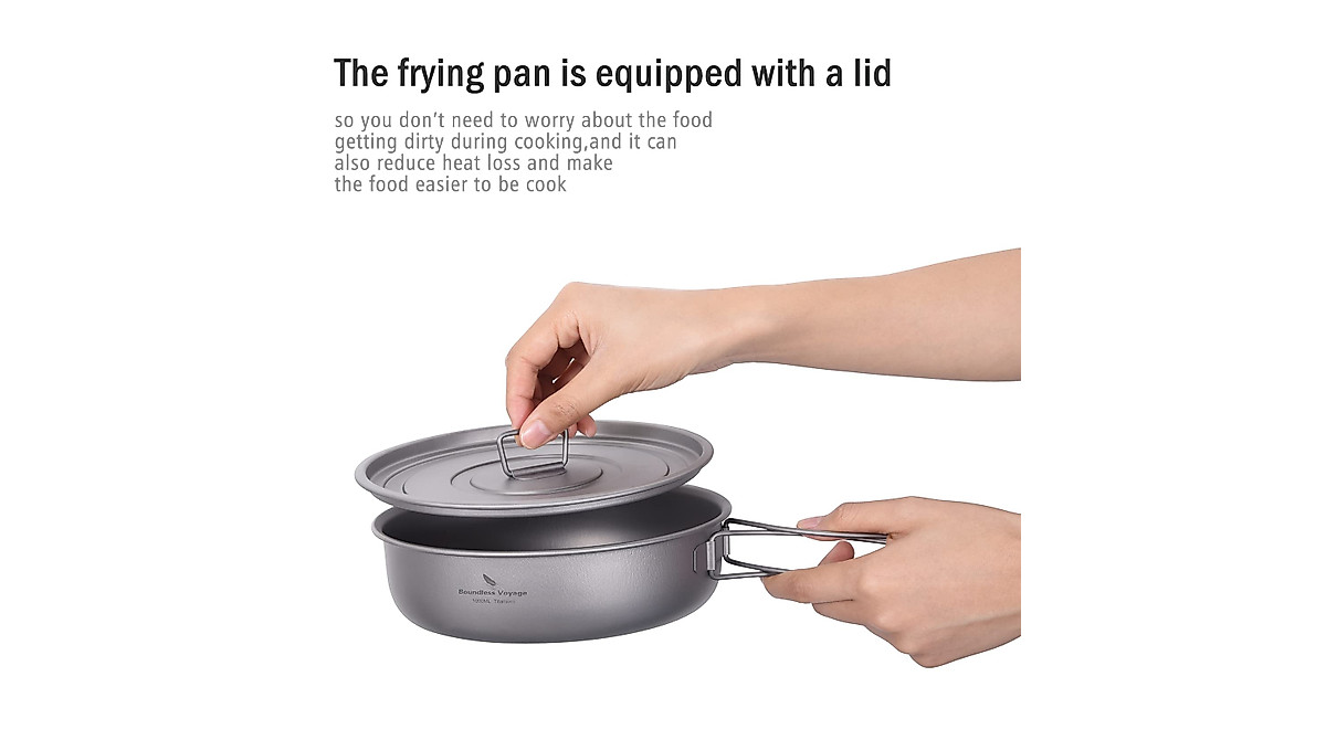 Ultralight Titanium Frying Pan for Camping & Hiking
