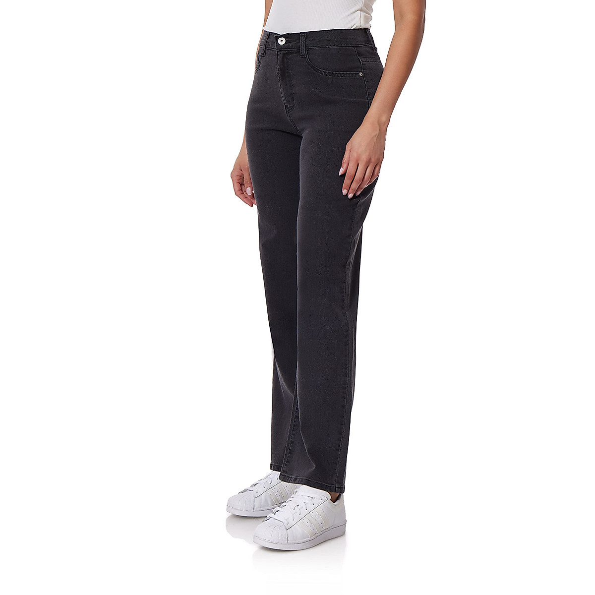 WallFlower Women's Dad Denim High-Rise Insta Vintage Juniors Jeans, Carbon, 9