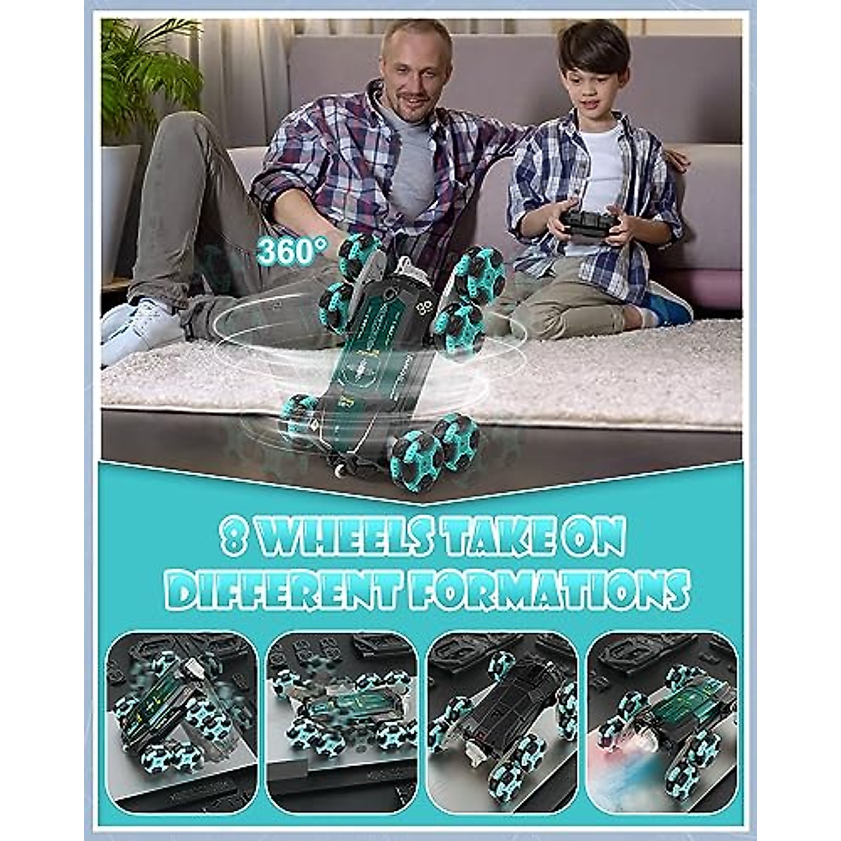 ATHLERIA 8Wd Gesture Sensing Rc Car Toys for Boy Age 8-13,2.4Ghz Remote Control Car,Racing Drift Double-Sided Stunt Car,Christmas Birthday Coolest Gift Ideas for Boys Girls Kids 8 9 10 11 12+ Year