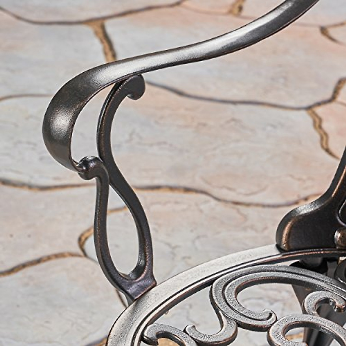 Christopher Knight Home Buddy Outdoor Cast Aluminum Dining Chair (Set of 2), Shiny Copper