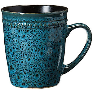 Elama Stoneware Round Oval Dinnerware Dish Set, Ocean Blue