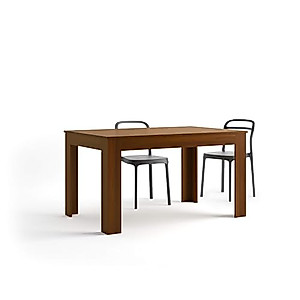 Mobili Fiver, Easy, Extendable dining table, 55,1(86,6) x35,4 in, Walnut, for 6-10 people, Expandable Dining Table for Kitchen, Italian Furniture