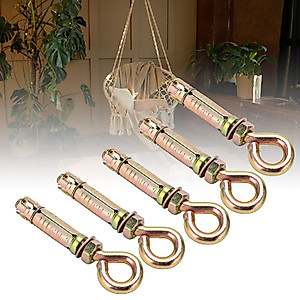 Yuecoom Expansion Bolts, 5Pcs Heavy Duty Anchor Fastener Eye Ring Hanger Screw for Concrete Brick Wall 11x1.6cm