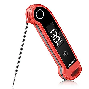 SMARTRO ST49 Digital Thermocouple Instant-Read Meat Thermometer for Food, Grilling, BBQ, Kitchen Cooking, Oil Deep Frying & Candy (Red)