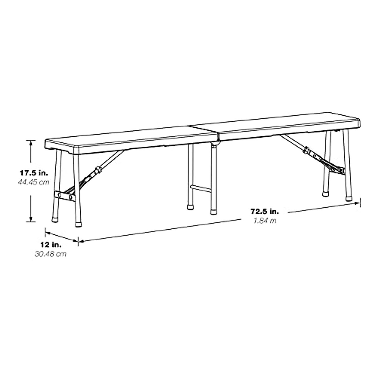Office Star Resin Furniture for Indoor or Outdoor Use, Single, Fold in Half 6 Foot Bench