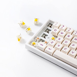 YUNZII KC68 Hot Swappable Mechanical Keyboard 68-Key Gaming Keyboard with NKRO, RGB Backlit for Mac/Win/Gamers (Gateron Yellow Switch, Lavender)