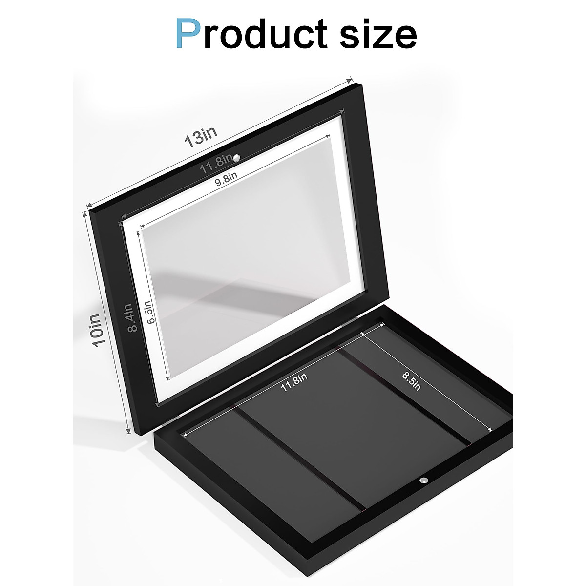 Orionstar Kids Art Frames, Artwork Picture Frames Changeable, Front Opening Picture Display Frames Holds 11.8X8.5inch 100 A4 Pcs, Artwork Display Storage Frames for Children, Home (Black 2 Pack)