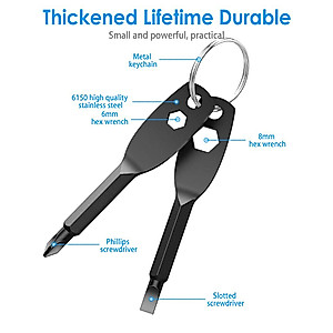 Keychain Screwdriver Set,Mens Stocking Stuffers,Adult Stocking Stuffers for Men,Dad,Christmas Best Stocking Stuffer Ideas(Black)