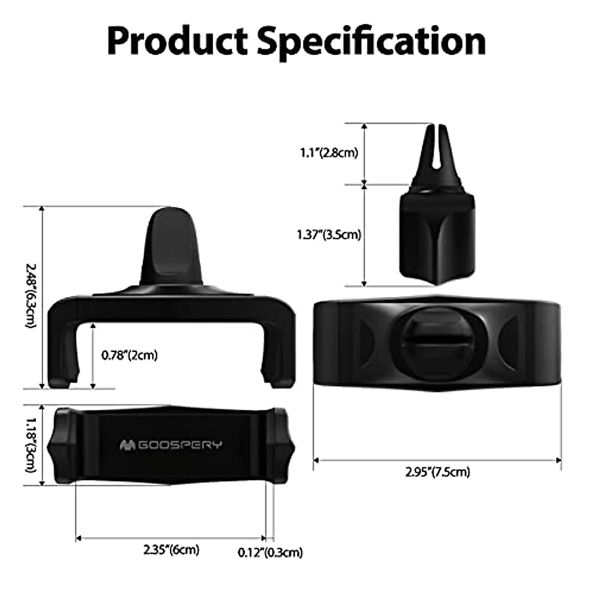 GOOSPERY [2-Pack] Universal Car Phone Mount with Air Vent Clip Hands Free Cradle Holder for Automobile Compatible with iPhone, Galaxy, Huawei, Xiaomi, Google, OnePlus, and Most Smartphones