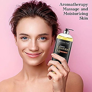 MAJESTIC PURE Sweet Almond Oil, Triple A Grade Quality, Pure and Natural from Spain, Cold Pressed, (Packaging May Vary) - 16 fl. Oz