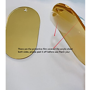 Yuxuanish Set of 12 Acrylic Luggage Tag,Mirrored Acrylic Place Cards Blanks with Tassels,DIY Oval Wedding Guest Name Cards,Acrylic Name Place Card (Silver Mirror)