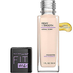 Maybelline Fit Me Dewy + Smooth Foundation Makeup, Fair Ivory, 1 Count