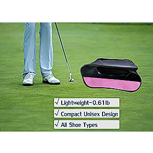 Getfitsoo Golf Shoe Bag, Golf Shoes Bags Men/Women Outdoor Zippered Carrier Bags with Ventilation Sport Shoes Bag Travel Shoe Bags (Light Pink)