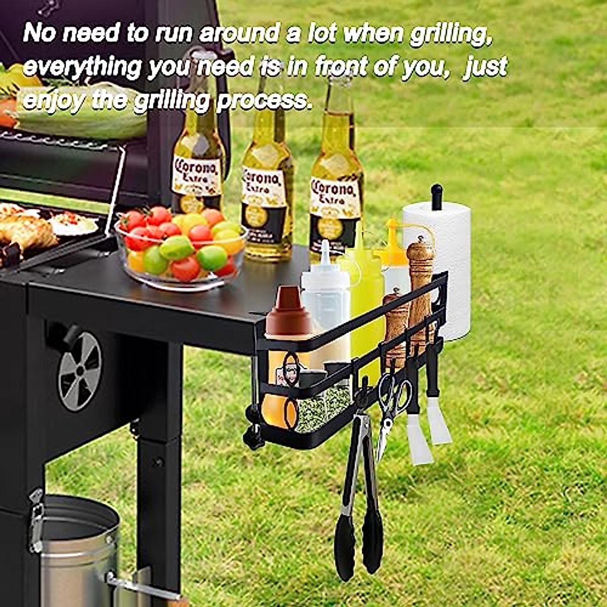 Griddle Caddy for 28"/36" Blackstone Griddles - Grill Caddy Space Saving BBQ Accessories Storage Box with Paper Towel Holder, Griddle Accessories Organizer,Tool Free No Drill