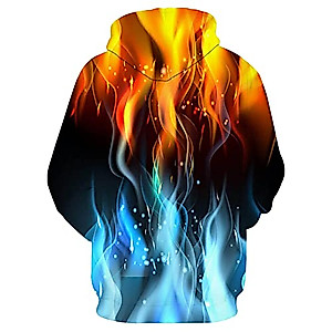 JDHUFEI Mens Sweatshirts Fall Fashion Pullover Hoodies Loose Long Sleeve Tops Spark Print Winter Sweaters Blouse with Pockets