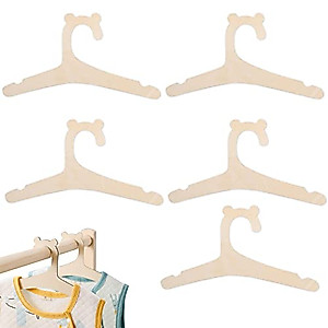 Littryee Toddler Hangers, Wooden Baby Hangers, Baby Clothes Hangers Creative Bear Cardboard Hangers, Ultra Slim Children Wooden Hangers for Baby Clothes