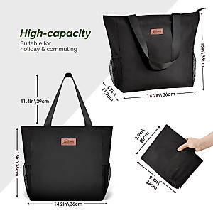 buringer HOMESPON Large Tote Bag with Pockets shoulder bag Lightweight for Travel Hiking Beach Gym