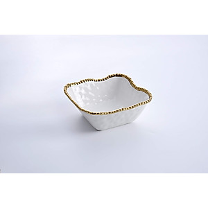 Pampa Bay Golden Salerno Porcelain Medium Square Salad Bowl