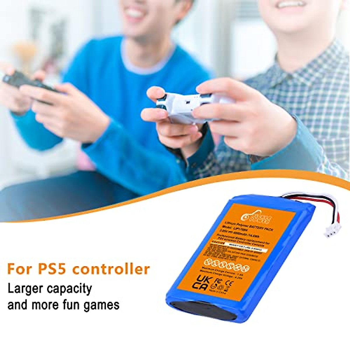 Pickle Power PS5 Controller Battery, 4000mAh Upgraded LIP1708 Battery Replacement for Sony PS5 Playstation 5 DualSense CFI-ZCT1W Wireless Controller (Not fit for DualSense Edge)