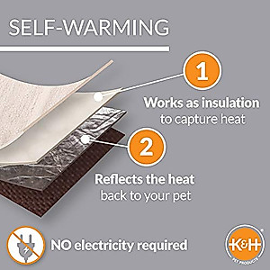 K&H Pet Products Self-Warming Pet Cot Elevated Dog Bed Cot - Chocolate/Fleece, Large 30 X 42 X 7 Inches