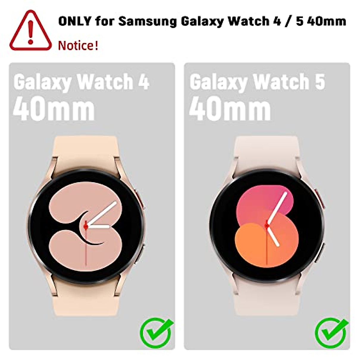 SPGUARD [4 Pack Galaxy Watch 4 40mm Screen Protector & Galaxy Watch 5 40mm Screen Protector, Tempered Glass Screen Protector Accessories for Samsung Watch 4 40mm/ Watch 5 40mm (NOT for Other Models)