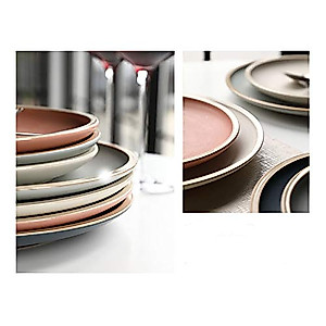 Ceramic Dinner Plates Everyday Use Breakfast Plate, Matte Glazed Dessert, Salad, Appetizer plate, 8 Inch Round Steak plate, Four Soft Color Salad Pasta Dinner Plates (Color : Gray, Size : 2pack)