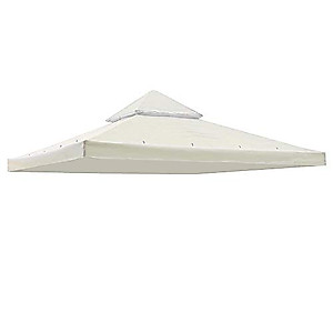 Yescom 8'x8' UV30+ Gazebo Canopy Replacement Top Cover White for Dual Tier Outdoor Patio Garden Tent Y0018T07