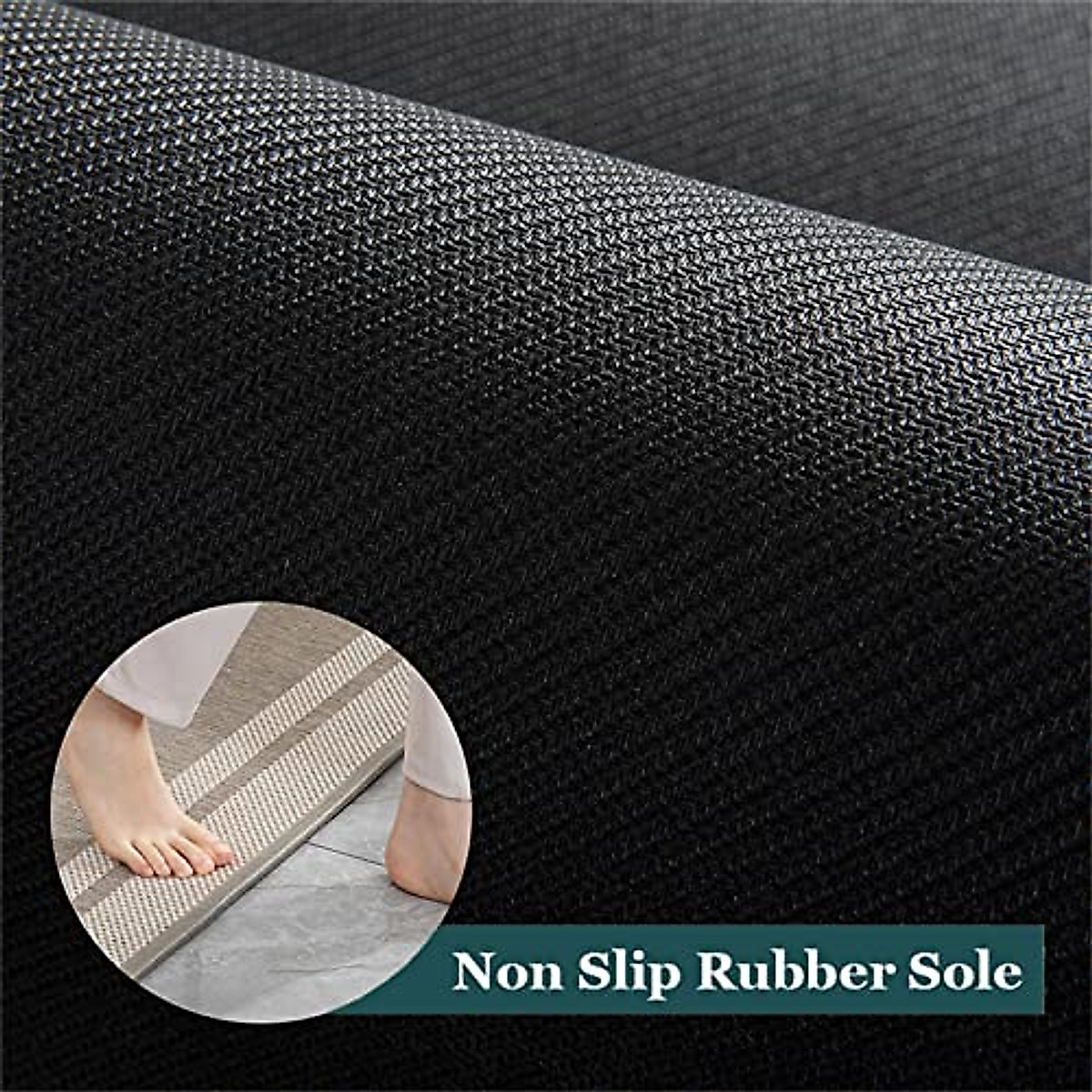 Insun 2 Piece Kitchen Mat Floor Mats Set,Non Slip Absorbent Washable Kitchen Rug,Linen Look Kitchen Runner Rug Set in Front of Sink,Beige,20"x31.5"+20"x47"