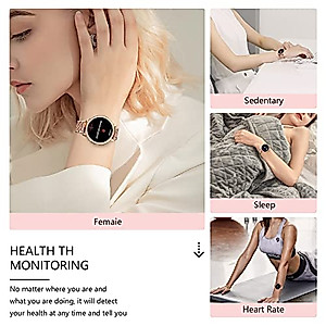 JENYNG Smart Watches for Women (Answer/Make Call) for Android iOS Phones 1.32" HD Full Touch Screen Fitness Tracker Heart Rate Sleep Monitoring AI Voice Control Pedometer