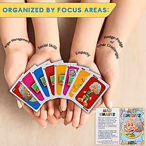 MAD SMARTZ: Social Skills & Anger Management Card Game – Teaches Interpersonal Skills & Emotional Regulation. Autism & ADHD Learning Tool; Educational Therapy Game for Counseling Kids/Teens; CBT Tool