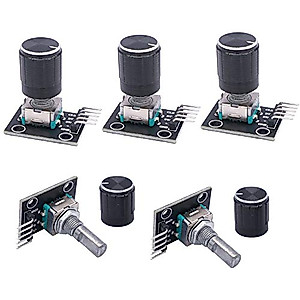 Taiss 5Pcs KY-040 Rotary Encoder Module with 15×16.5 mm with Knobs Cap +PV Combiner Box 4 String with 15A Rated Current Fuse Circuit Breaker Lightning Arreste and Solar Panel Cable Connectors