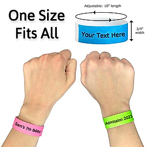 Custom 3/4 inch Tyvek Wristbands for Events - Text Personalized (Paper-Like) Bracelets
