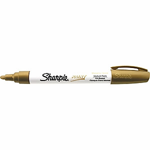 SHARPIE Oil-Based Paint Marker, Medium Point, Metallic Gold, 1 Count - Great for Rock Painting