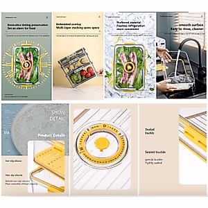 GHAZAL 8 Piece Fridge Organizer Set - Stackable Bins (Large & Small) with Egg Tray, Ghazal_fridge_containers2004-00