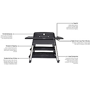 Everdure FURNACE 3-Burner Gas Grill, Liquid Propane Portable BBQ Grill with Die-Cast Aluminum Body and Fast-Ignition Technology, 466 Square Inches of Grilling Surface, Adjustable Height, Matte Black