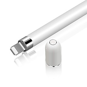 TITACUTE 3 Pack iPencil Accessories for Apple Pencil 1st Generation, Stylus Pencil Tip + Magnetic Replacement Cap Top Cover + Charger Adapter for Apple Pen 1st Gen for iPad Pro 10.5" 12.9" 9.7" White