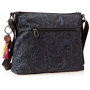 Sakroots womens Women's in Eco-twill, Multifunctional Purse With Adjustable Strap & Zipper Pockets, Sustainable Cross Body Handbag, Black Spirit Desert, One Size US