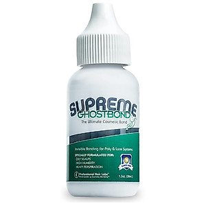 GHOSTBOND Supreme No Shine Poly & Lace Adhesive - 1.3oz - Invisible Bonding Glue: Strong Hold Wig Glue for Poly and Lace Hairpiece, Wig, Toupee Systems, Lace Front Glue - Matte