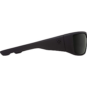 Spy Optic Dirk Wrap Sunglasses, Soft Matte Black/Happy Gray/Green, 64 mm
