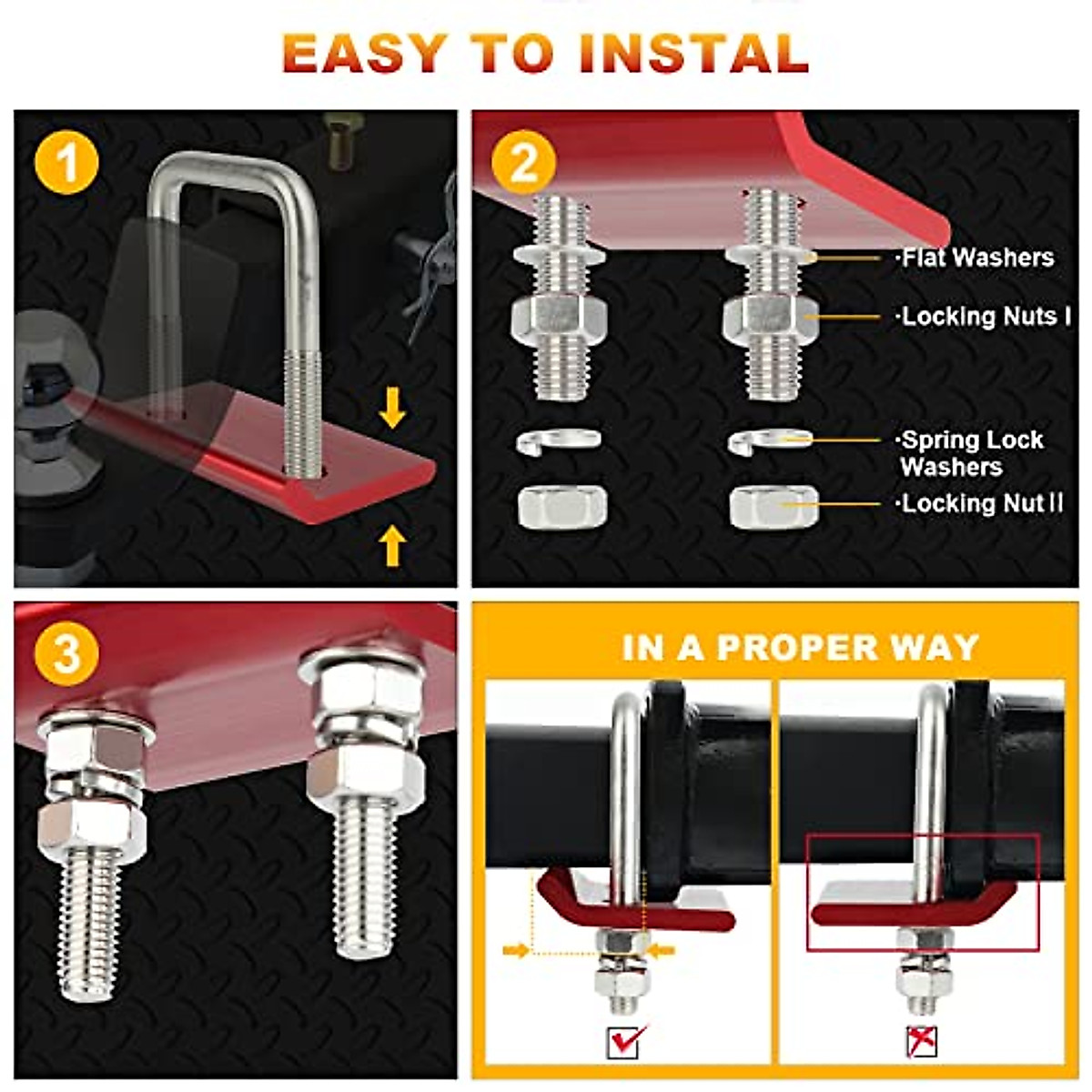 Upenty Anti Rattle Hitch Tightener for 1.25" and 2", Stainless Steel ...