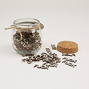 Jar of Fucks Gift Jar Fucks to Give Fuck Wooden Cutout Letter Piece Bad Mood Vent Spoof Birthday Day,Holiday.Encouragement Gift